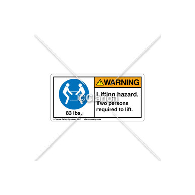 Warning/Lifting Hazard (8694-04WHBK) label