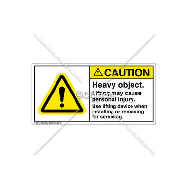 Caution/Heavy Object (H6014-3ACHPL) label