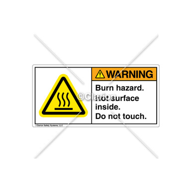 Warning/Burn Hazard (H6043-BPWHPL) label