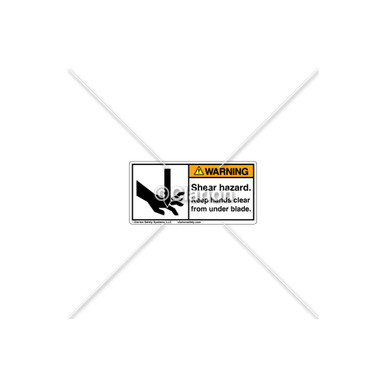 Warning/Shear Hazard (1001-CVWHBL Wht) label