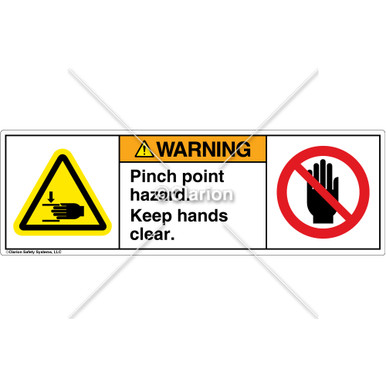 Warning/Pinch Point Hazard (H1105/6008-G3WHPS) label