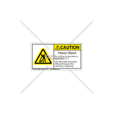 Caution/Heavy Object (H002S299) label