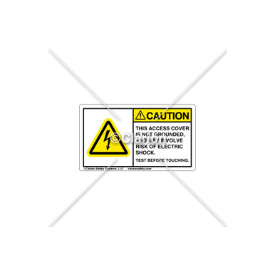 Caution/Access Cover Not Grounded (C5758-19) label