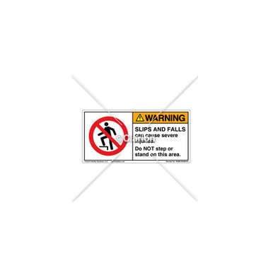 Warning/Slips And Falls Do NOT Step (H5080-350WHPJ) label