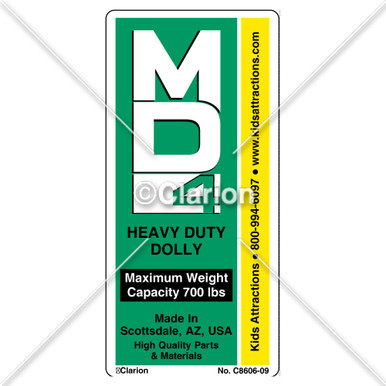 Heavy Duty Dolly 4 (C8606-09) label