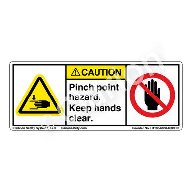 Caution/Pinch Point (H1105/6008-G3CHPI) label