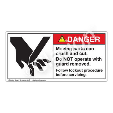 Danger/Moving Parts (1000-02DH) Label
