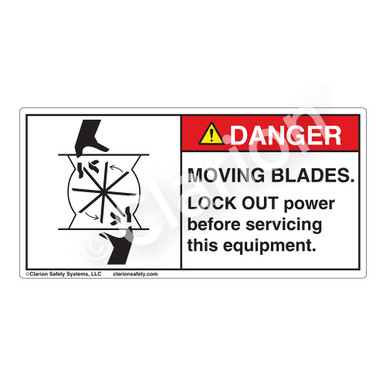 Danger/Moving Blades (1028-J9DH) Label