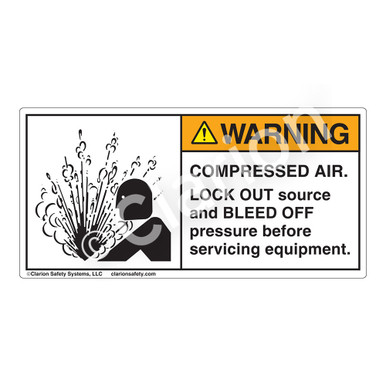 Warning/Compressed Air (4005-J3WH) Label