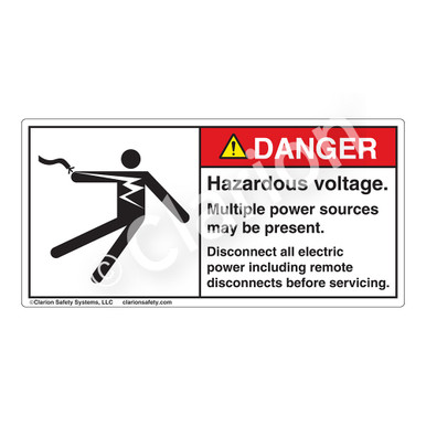 Danger/Hazardous Voltage (5025-61DH) Label