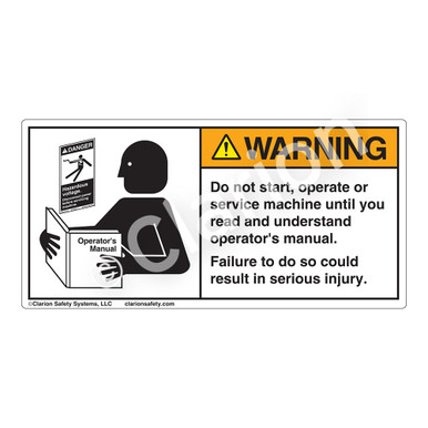 Warning/Do Not Start (6000-GRWH) Label