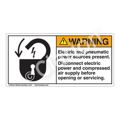 Warning/Electric and Pneumatic (6011-JEWH) Label