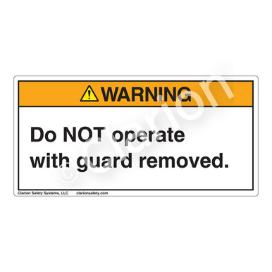 Warning/Do Not Operate (8001-67WH) Label