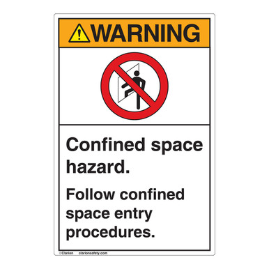 Warning/Confined Space Hazard (EMC 32 ) Label
