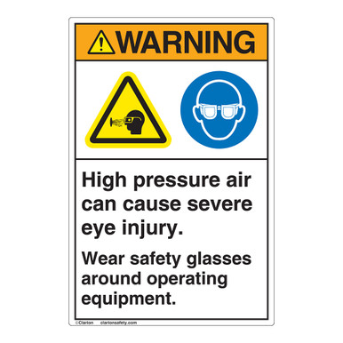 Warning/High Pressure Air (EMC 36 ) Label
