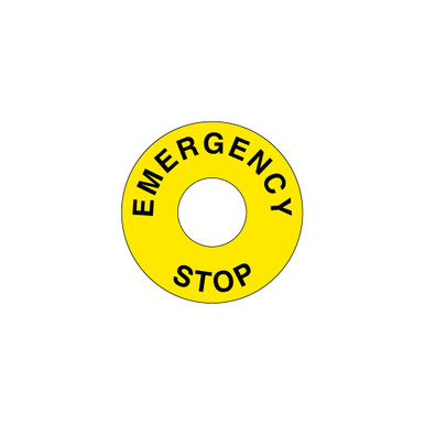 Emergency Stop (60mm Circle w/22.5mm Hole)(ES60-22.5) Label