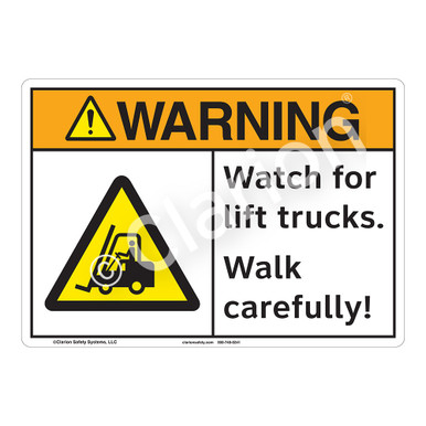 Warning Watch for Lift Trucks (F1165-) Sign