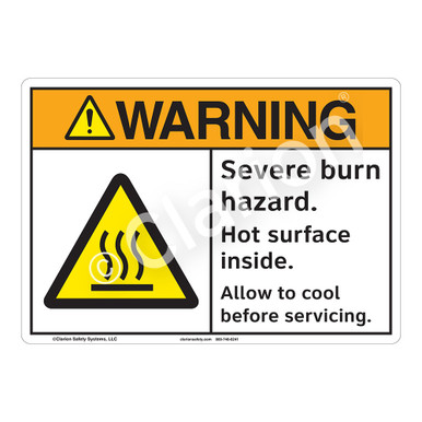 Warning Severe Burn (F1179-) Sign