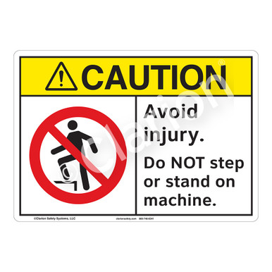 Caution Avoid Injury (F1219-) Sign