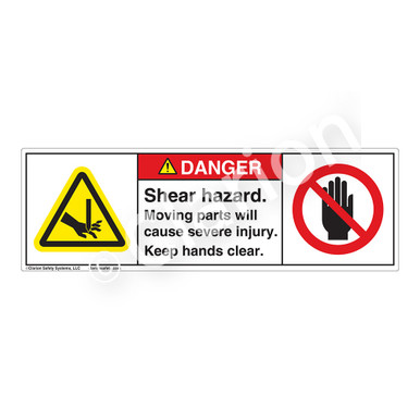 Danger/Shear Hazard (H1001/6008-8HDH) Label