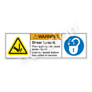 Warning/Shear Hazard (H1001/6011-7EWH) Label