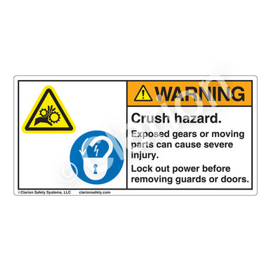 Warning/Crush Hazard (H1014/6011-3JWH) Label