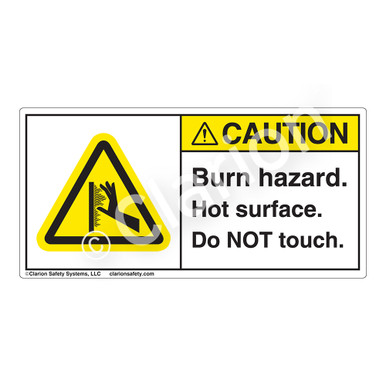 Caution/Burn Hazard (H1100-01CH) Label