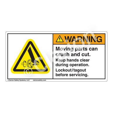 Warning/Moving Parts (H1146-389WH) Label