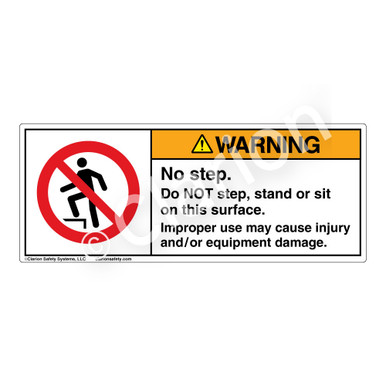 Warning/No Step (H5080-C07WH) Label