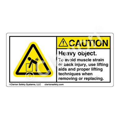Caution/Heavy Object (H5101-BKCH) Label