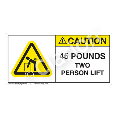 Caution/45 Pounds (H5101-K05CH) Label