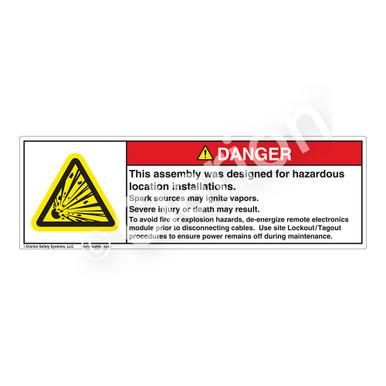 Danger/Designed For Hazard Loc (H6009-K49DH) Label
