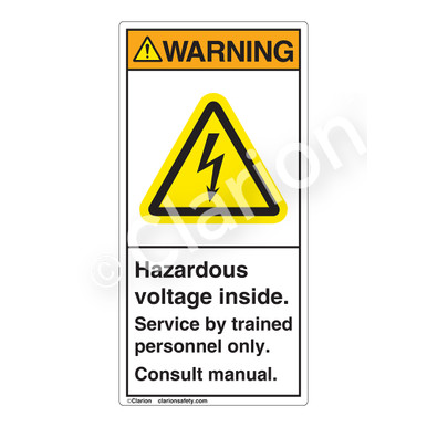 Warning/Hazardous Voltage Inside (H6010-479WV) Label