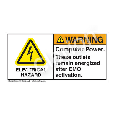 Warning/Computer Power (H6010-TXWH) Label