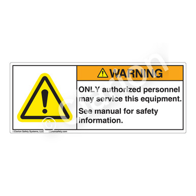 Warning/Only Authorized (H6014-08WH) Label