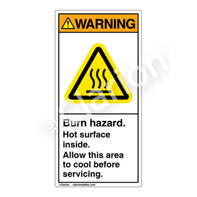 Warning/Burn Hazard (H6043-6BWV) Label