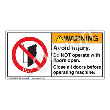 Warning/Avoid Injury (H6141-VPWH) Label
