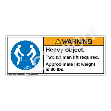 Warning/Heavy Object (H6147-U54WH-) Label