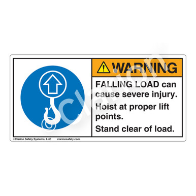 Warning/Falling Load (H6183-362WH) Label