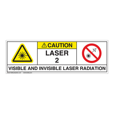 Caution/Visible & Invis Laser Radiation Class 2(IEC2009-) Label