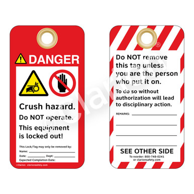 Danger/Crush Hazard - Chain Drive (ST1014a-1) Tag