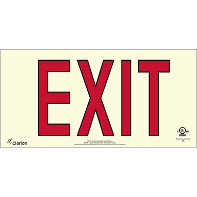 Series 400 UL 924 PVC Exit - Red Letters (UL401) Sign