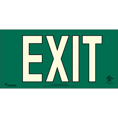 Series 400 UL 924 PVC Exit - Green Background (UL441) Sign
