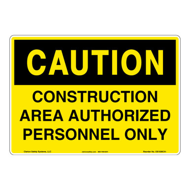 Caution/Construction Area Sign (OS1036CH-) Sign