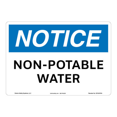 Notice/Non-Potable Water Sign (OS1047NH-) Sign