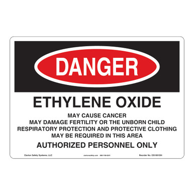 Danger/Ethylene Oxide Sign (OS1061DH-) Sign