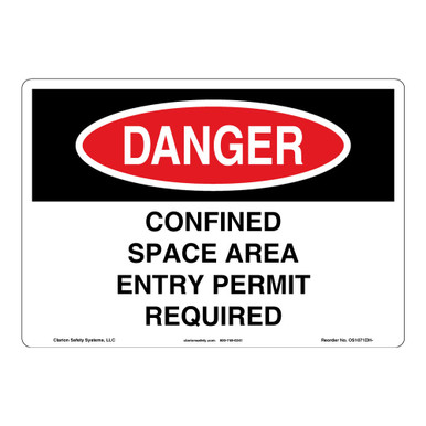 Danger/Confined Space Sign (OS1071DH-) Sign