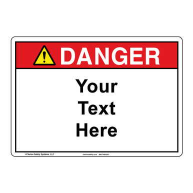 Custom Danger Sign | Text Only | Clarion Safety Systems