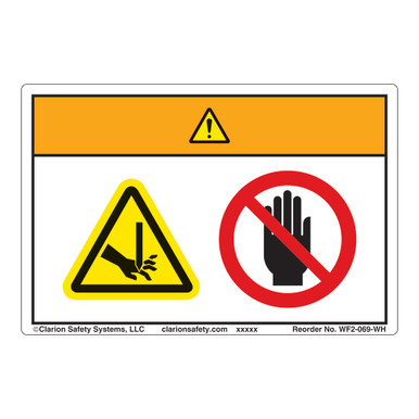 Warning/Shear Hazard Label (WF2-069-WH) | Clarion Safety Systems