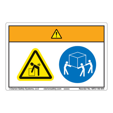 Warning/Lift Hazard Label (WF2-149-WH) | Clarion Safety Systems